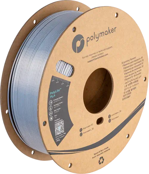 Polymaker PolyLite PLA Silk Silver 1KG – Fabreeko