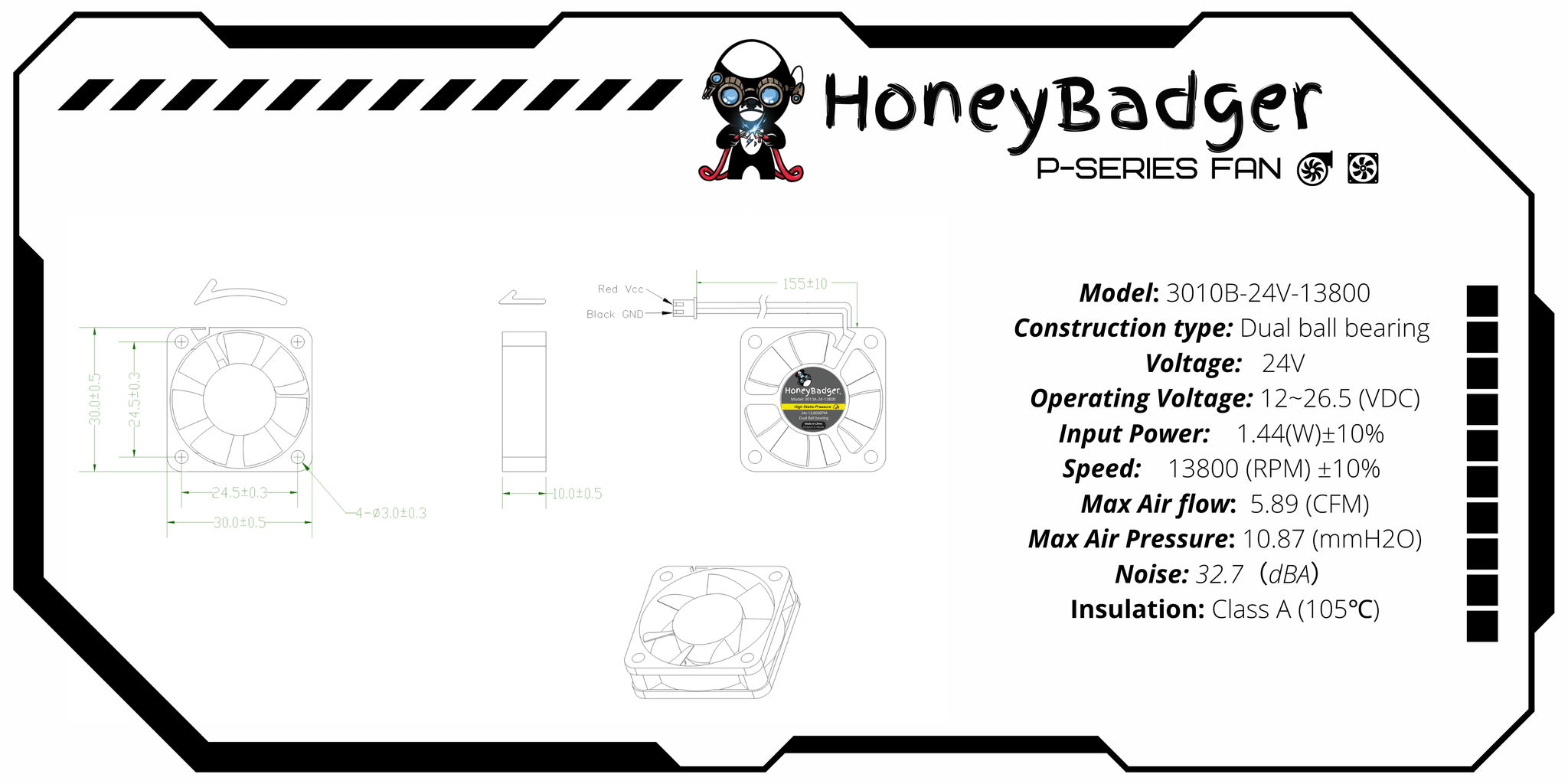HoneyBadger Mini SB Performance Fan Kit for Voron V0.2 – Fabreeko